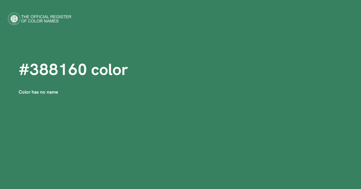 Green Room color - #388160 - The Official Register of Color Names