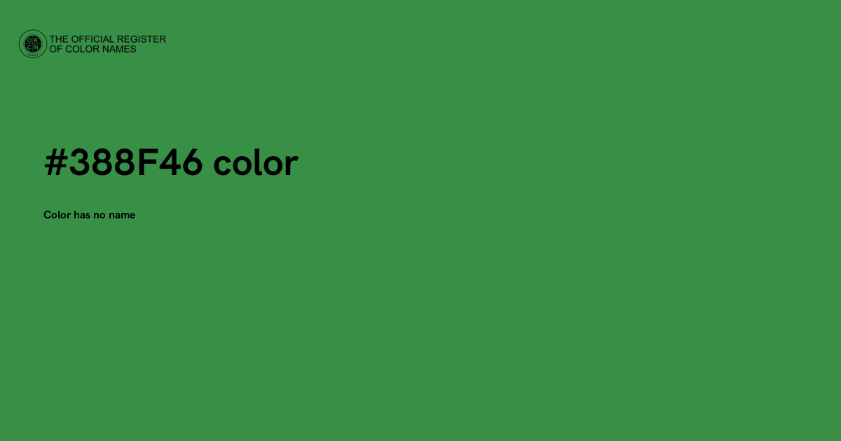 Color #388F46 - The Official Register of Color Names