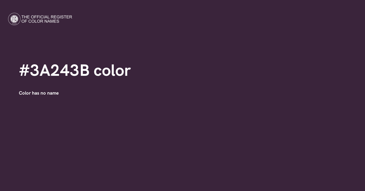 Deep Purple color - #3A243B - The Official Register of Color Names