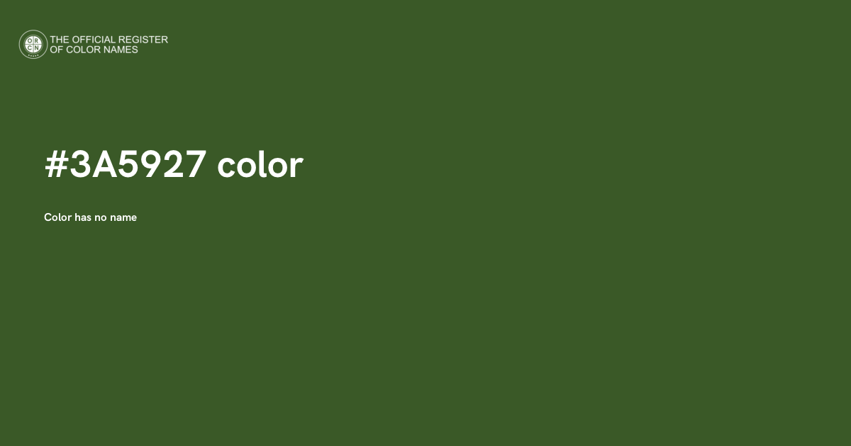 Dark Pistachio color - #3A5927 - The Official Register of Color Names
