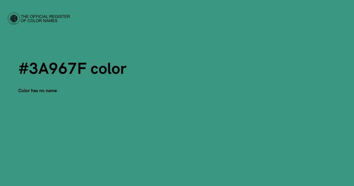 Color #3A967F - The Official Register of Color Names