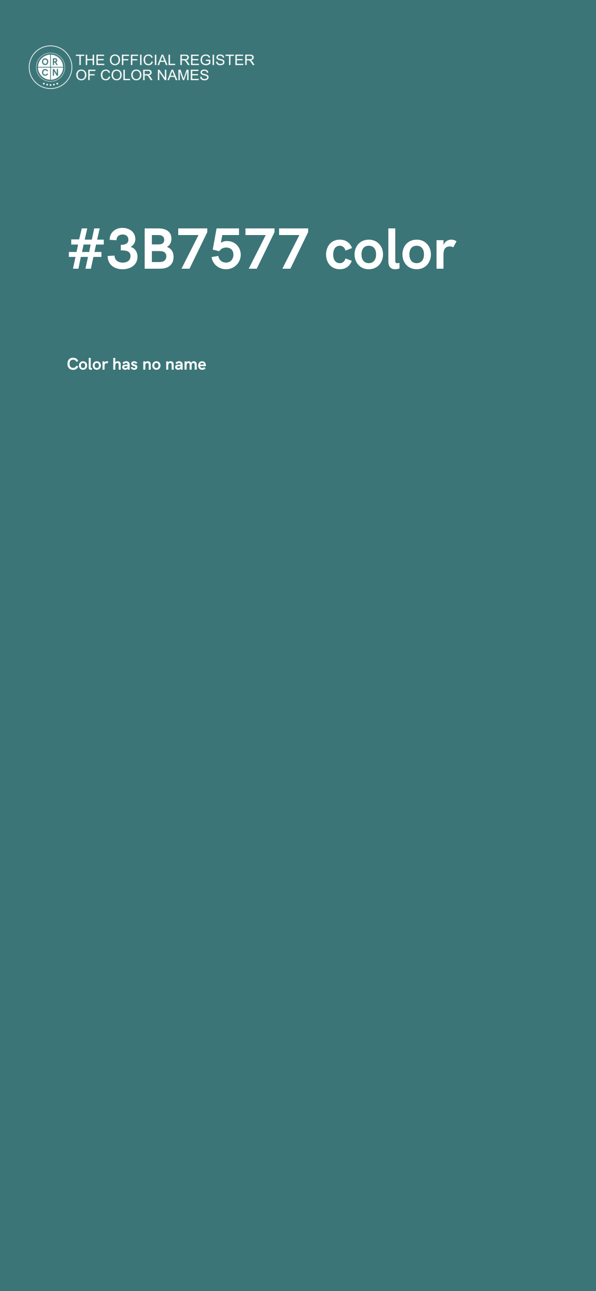 Vintage Teal color - #3B7577 - The Official Register of Color Names