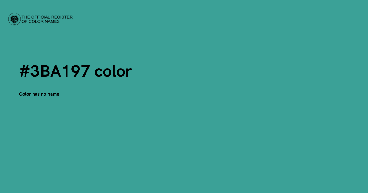 Color #3BA197 - The Official Register of Color Names