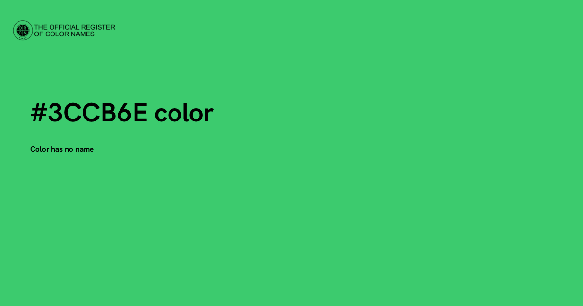Color #3CCB6E - The Official Register of Color Names