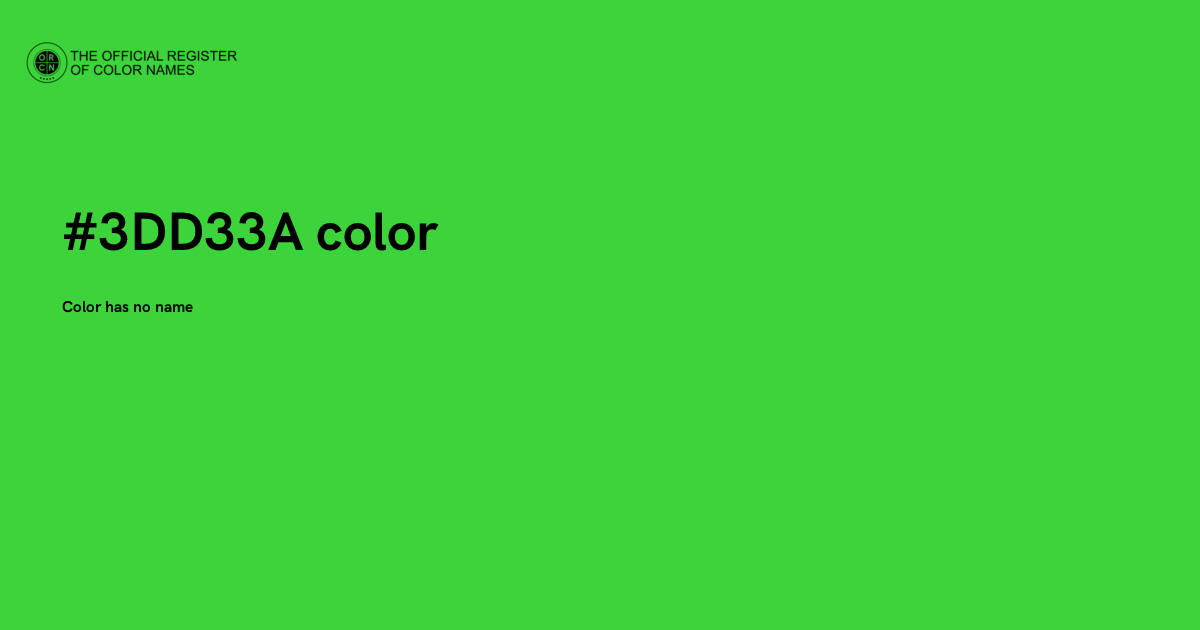 Color #3DD33A - The Official Register of Color Names