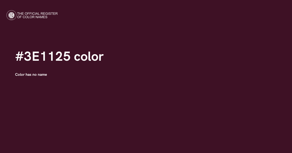 Color #3E1125 - The Official Register of Color Names