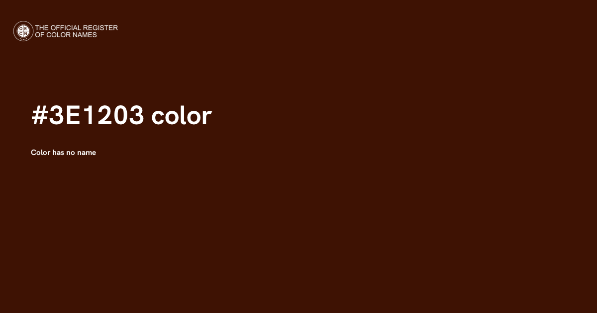 Color #3E1203 - The Official Register of Color Names
