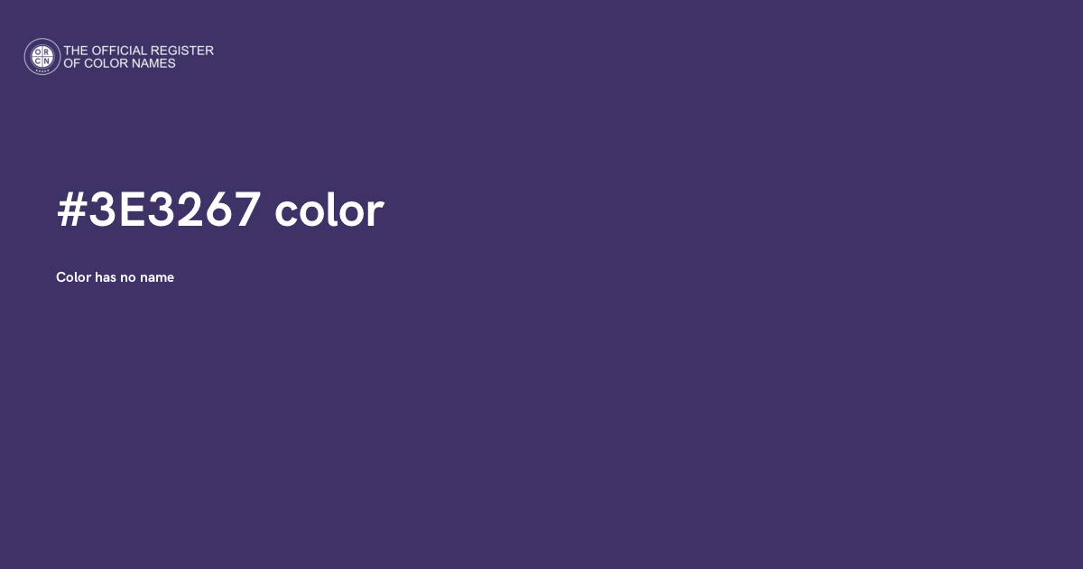 Jelly color - #3E3267 - The Official Register of Color Names