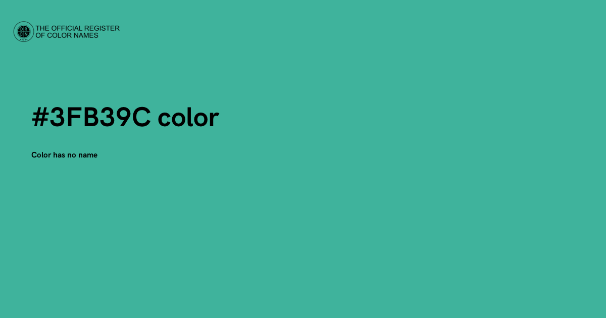 Color #3FB39C - The Official Register of Color Names