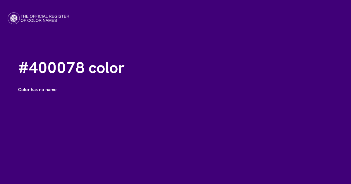 Color #400078 - The Official Register of Color Names