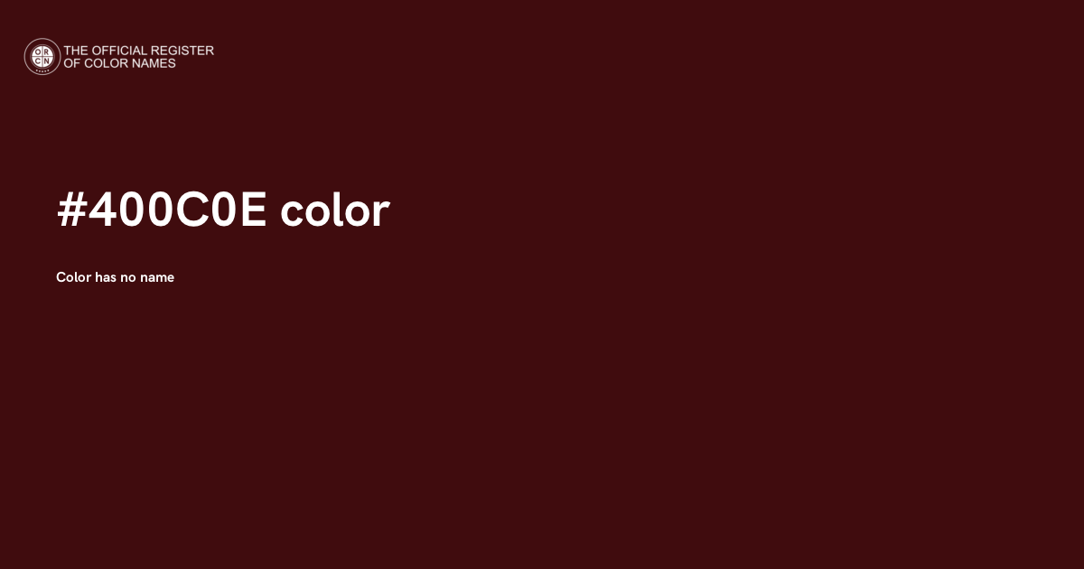 Color #400C0E - The Official Register of Color Names