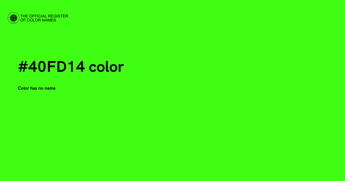 Poison Green color - #40FD14 - The Official Register of Color Names