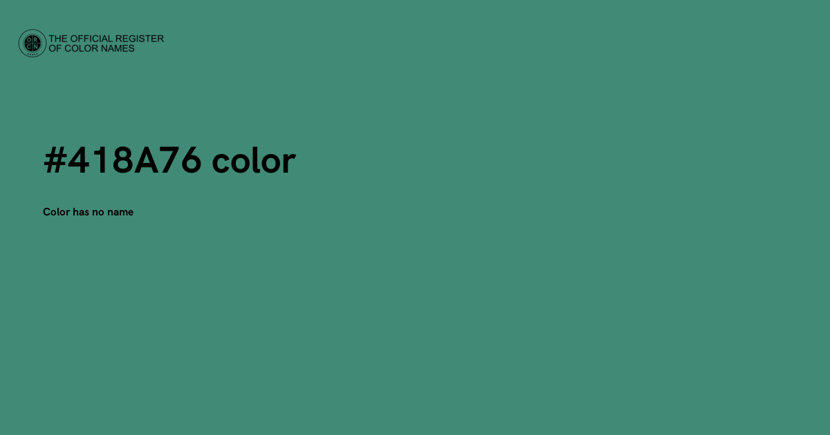 Color #418A76 - The Official Register of Color Names