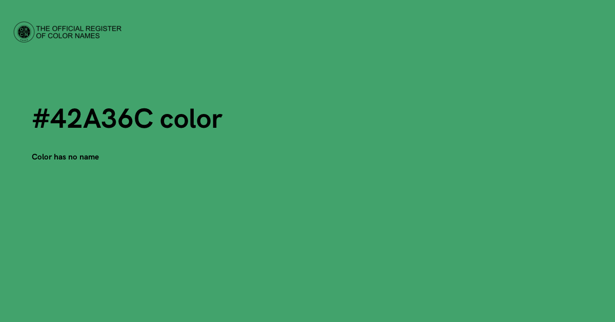 Color #42A36C - The Official Register of Color Names