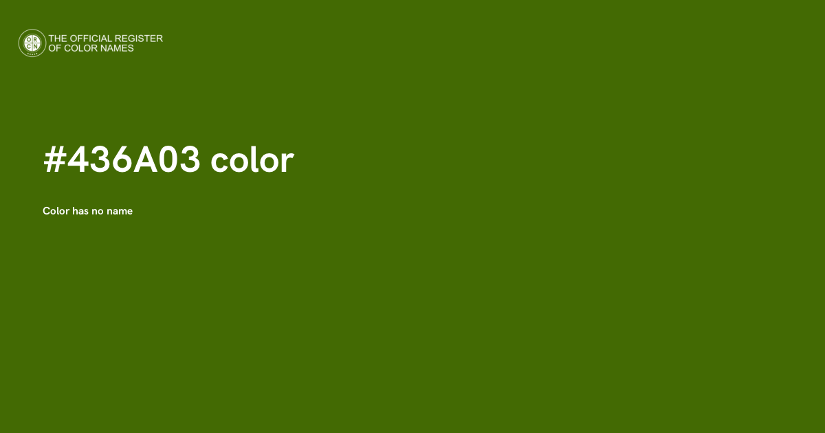 Color #436A03 - The Official Register of Color Names