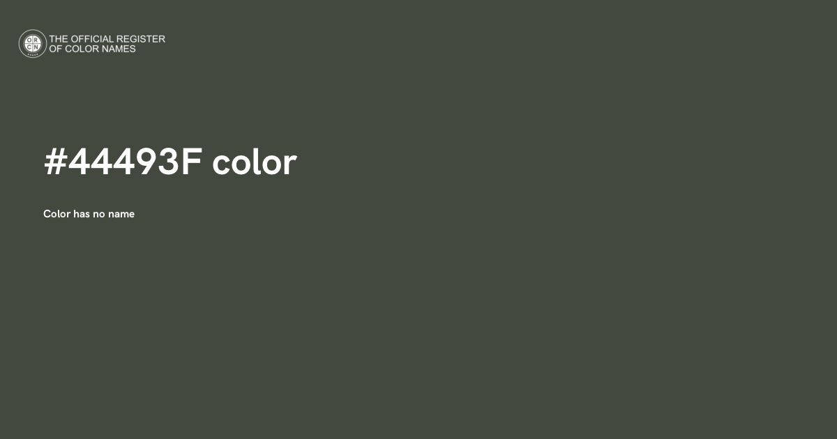 Trainspotter color - #44493F - The Official Register of Color Names