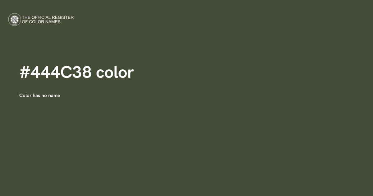 Rifle Green color - #444C38 - The Official Register of Color Names