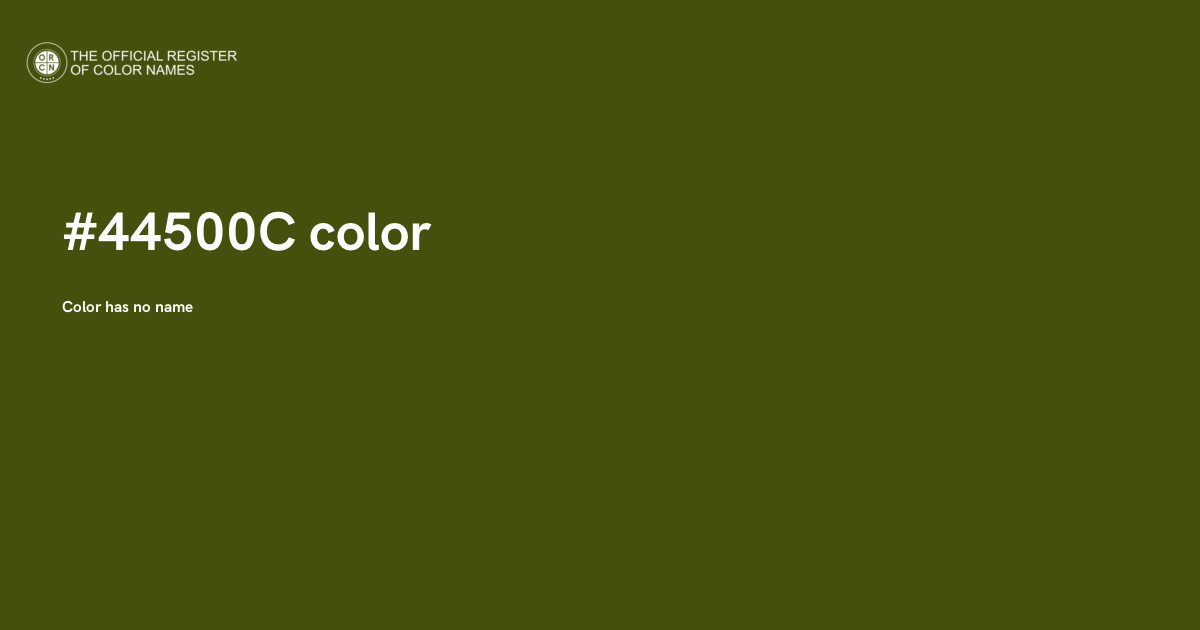 Xander color - #44500C - The Official Register of Color Names