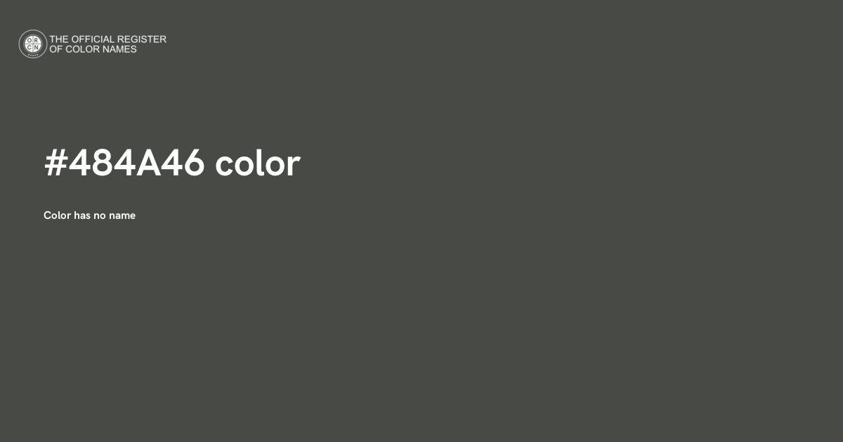 Armadillo color - #484A46 - The Official Register of Color Names