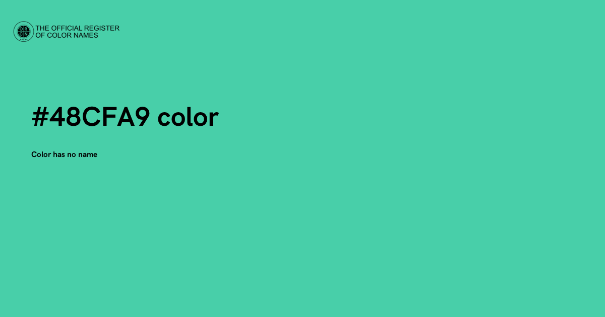 Color #48CFA9 - The Official Register of Color Names