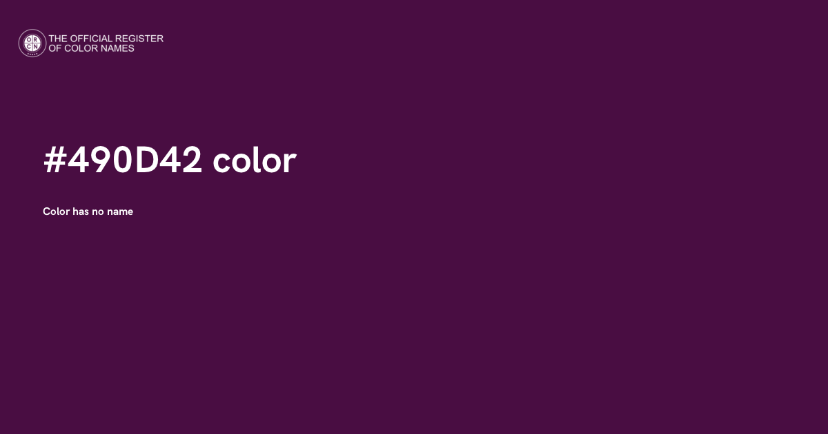 Color #490D42 - The Official Register of Color Names