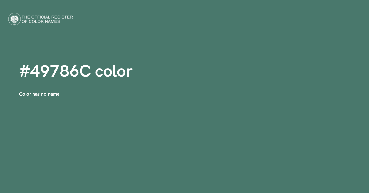 Color #49786C - The Official Register of Color Names
