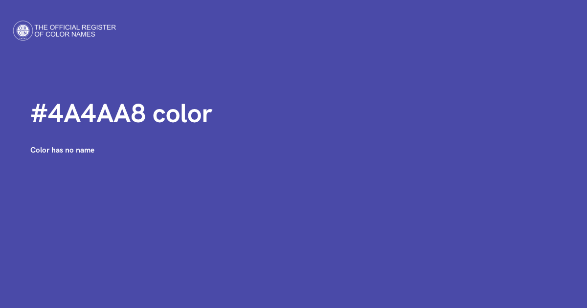 Moderate Blue color - #4A4AA8 - The Official Register of Color Names