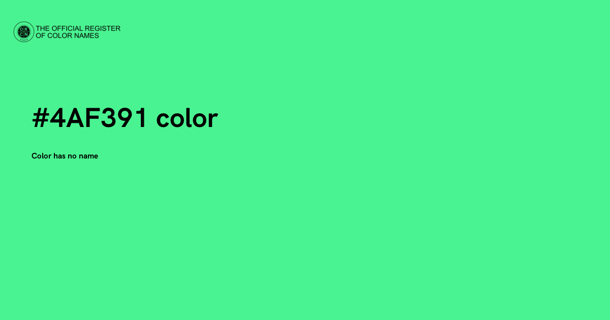 Color #4AF391 - The Official Register of Color Names
