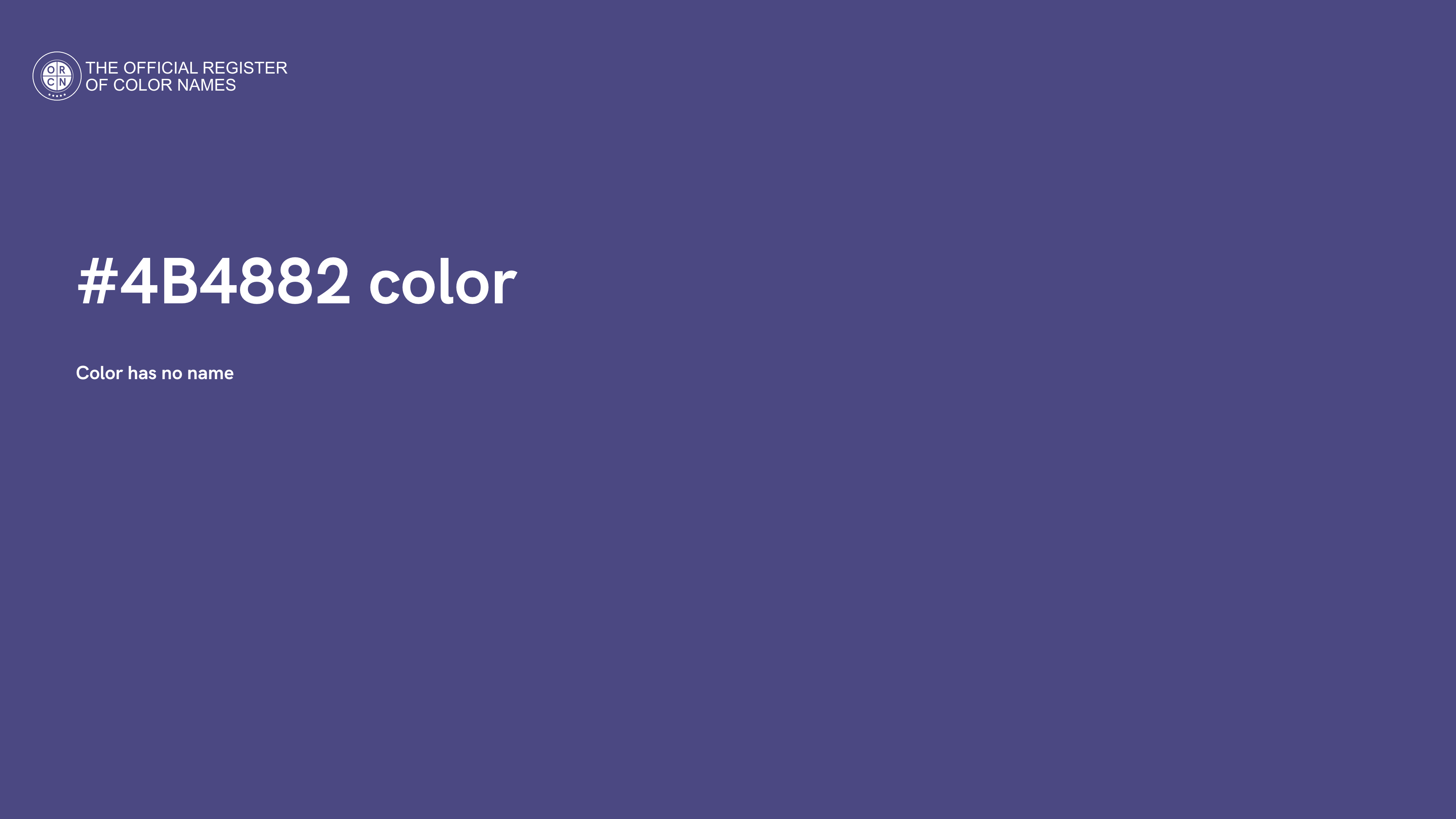 Color #4B4882 - The Official Register of Color Names