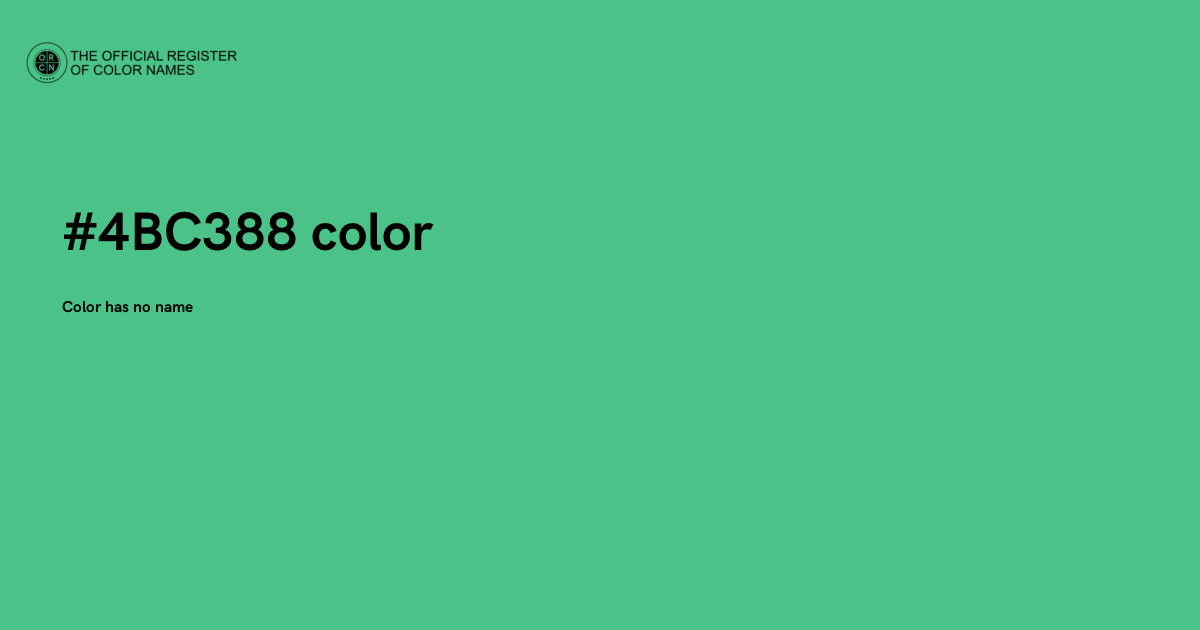 Color #4BC388 - The Official Register of Color Names