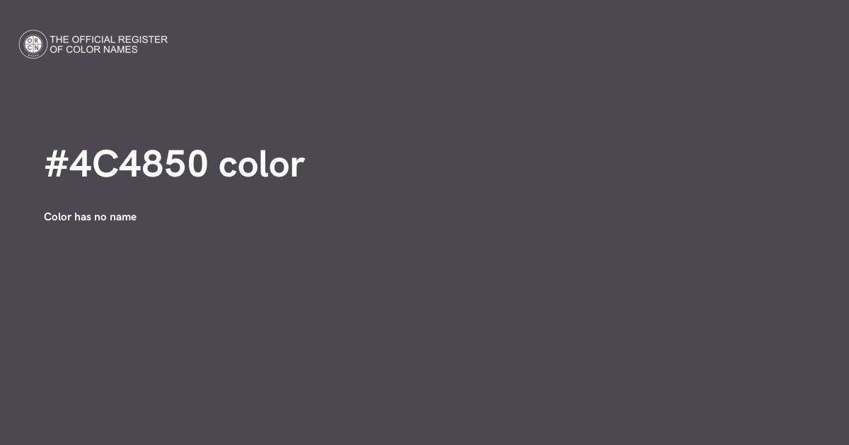 Everest color - #4C4850 - The Official Register of Color Names