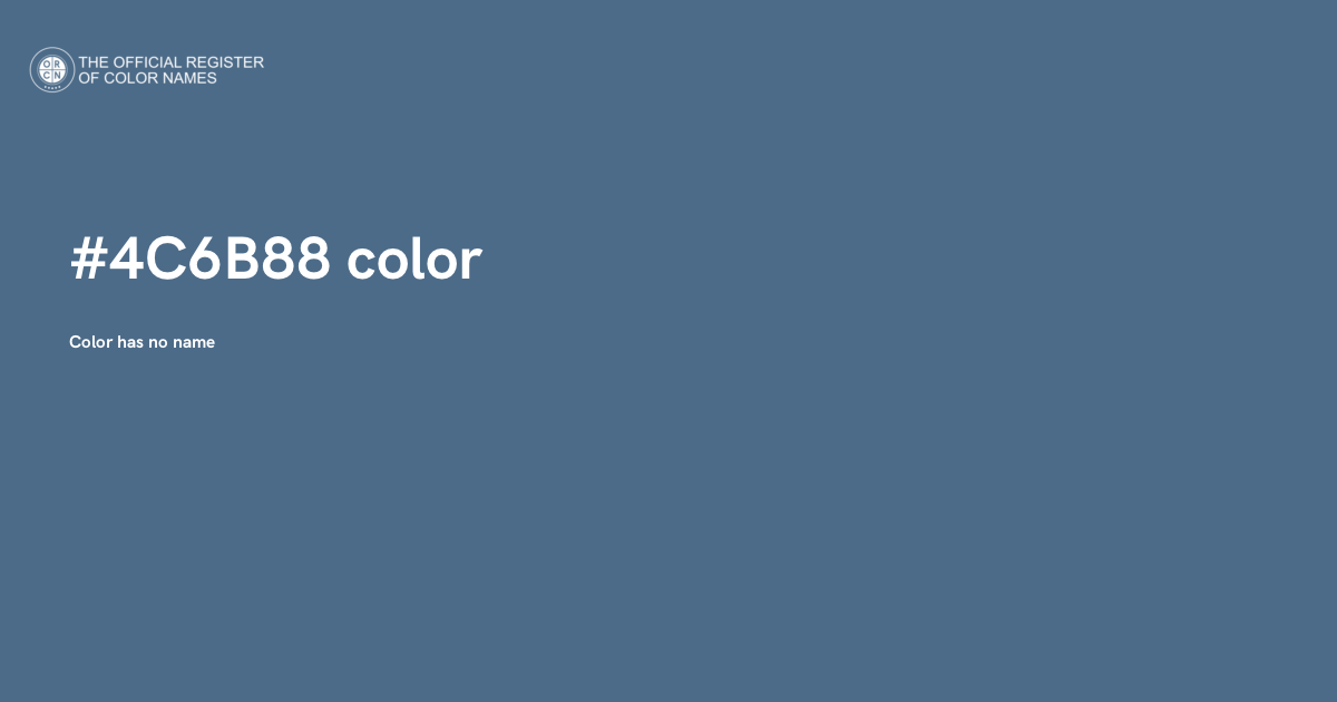 Wedgewood color - #4C6B88 - The Official Register of Color Names