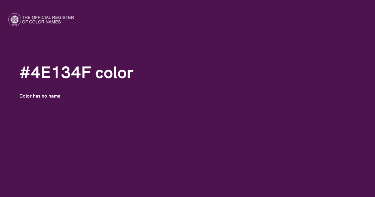 Color #4E134F - The Official Register of Color Names