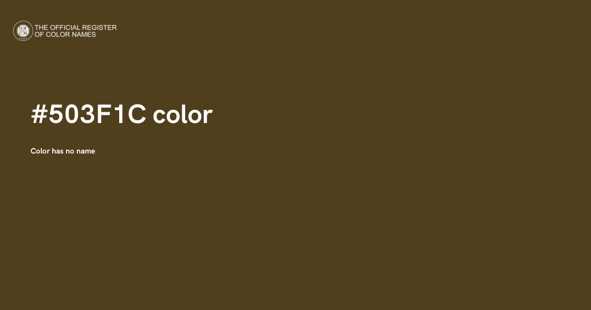 Color #503F1C - The Official Register of Color Names