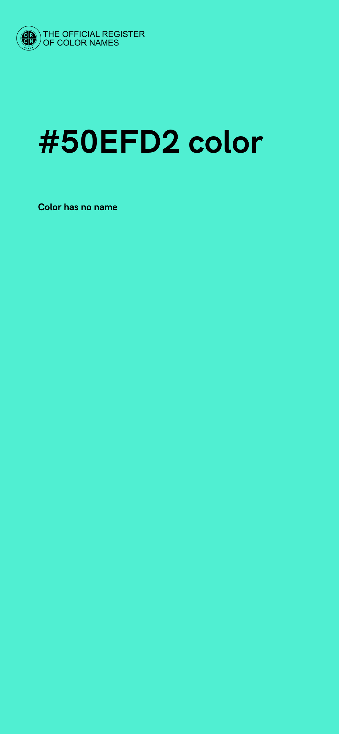 Color #50EFD2 - The Official Register of Color Names