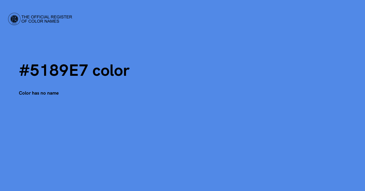 Brilliant Cobalt Blue color - #5189E7 - The Official Register of Color ...