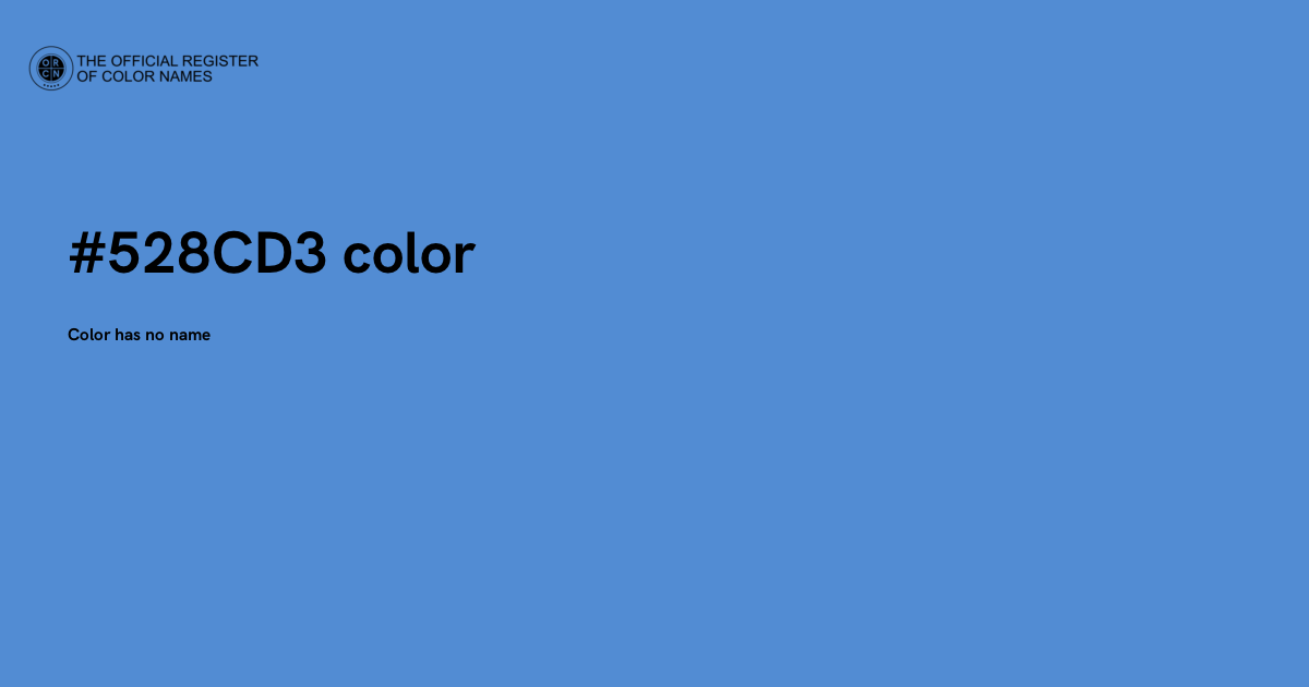 Rich Sky Blue color - #528CD3 - The Official Register of Color Names