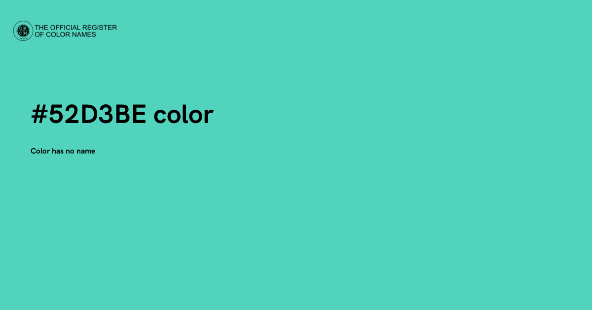 Color #52D3BE - The Official Register of Color Names
