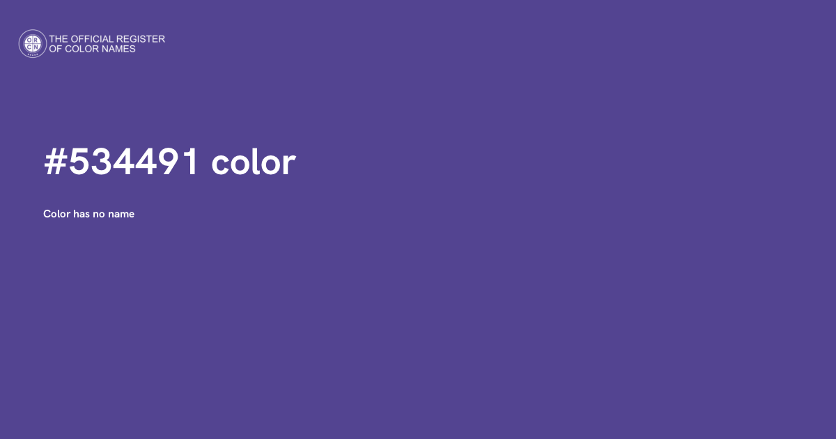 Victoria color - #534491 - The Official Register of Color Names