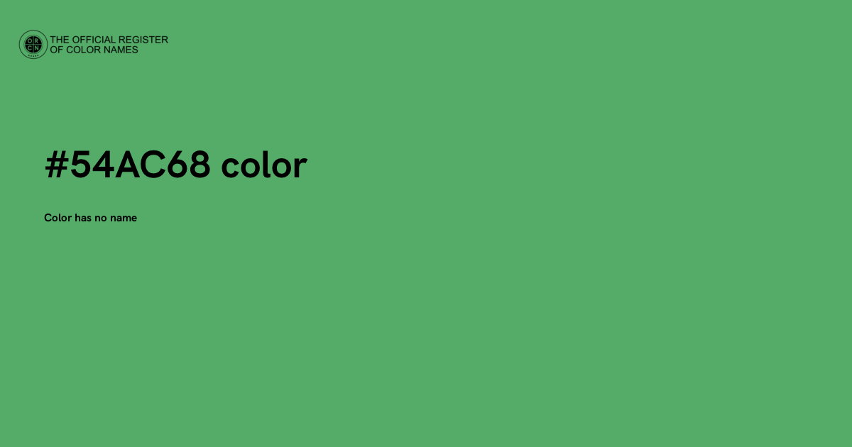 Algae color - #54AC68 - The Official Register of Color Names