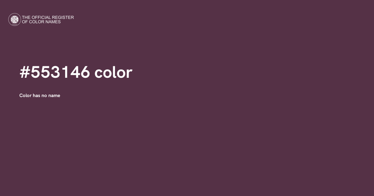 Broadway color - #553146 - The Official Register of Color Names