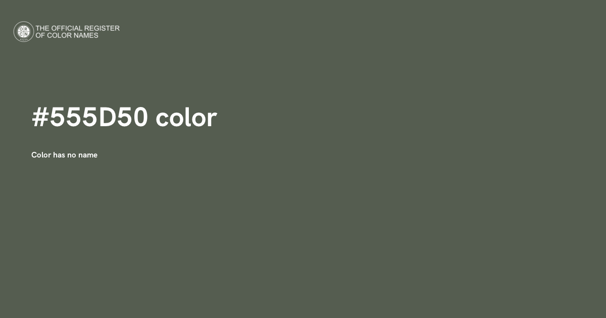 Ebony color - #555D50 - The Official Register of Color Names