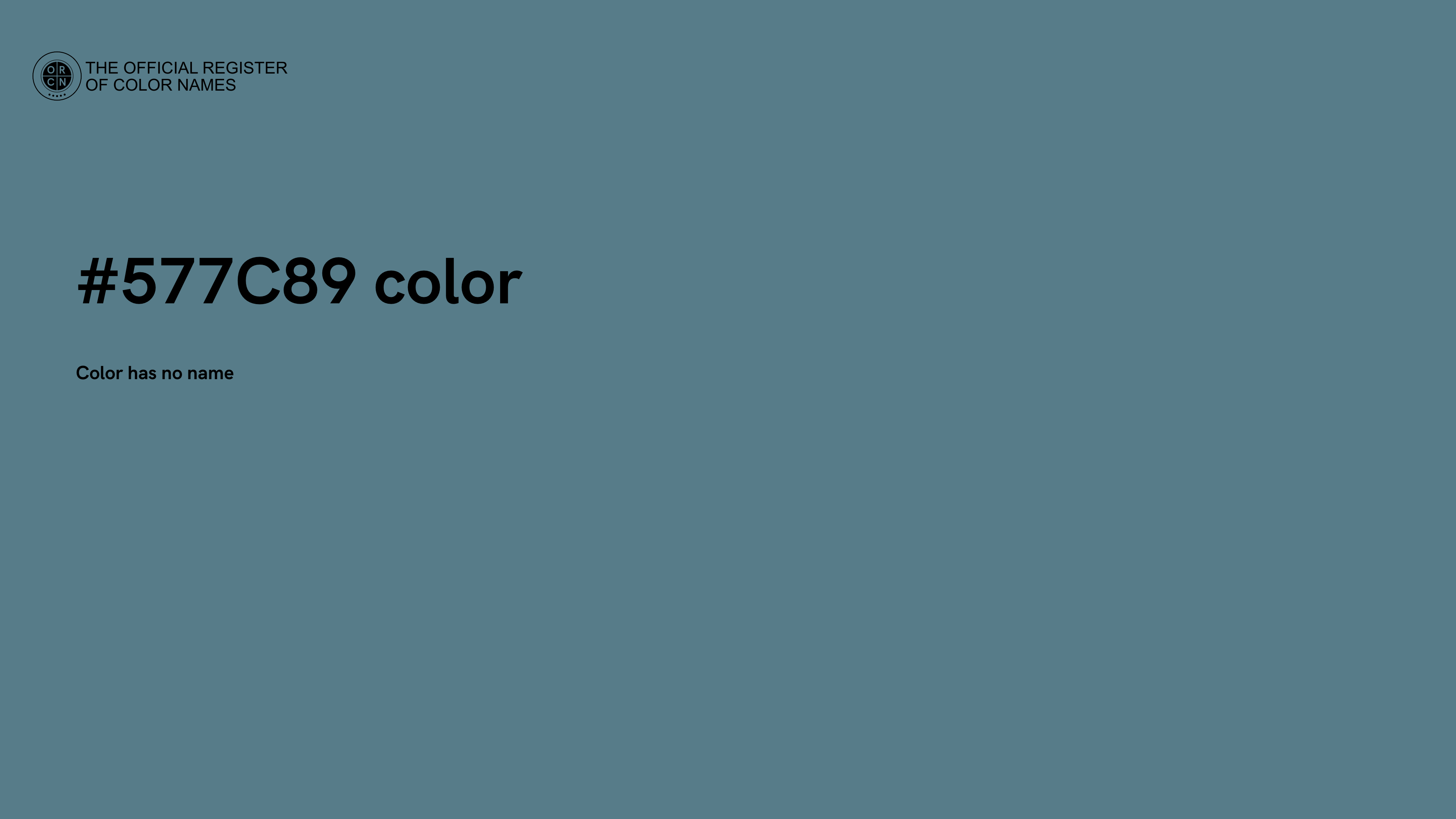 Color #577C89 - The Official Register of Color Names