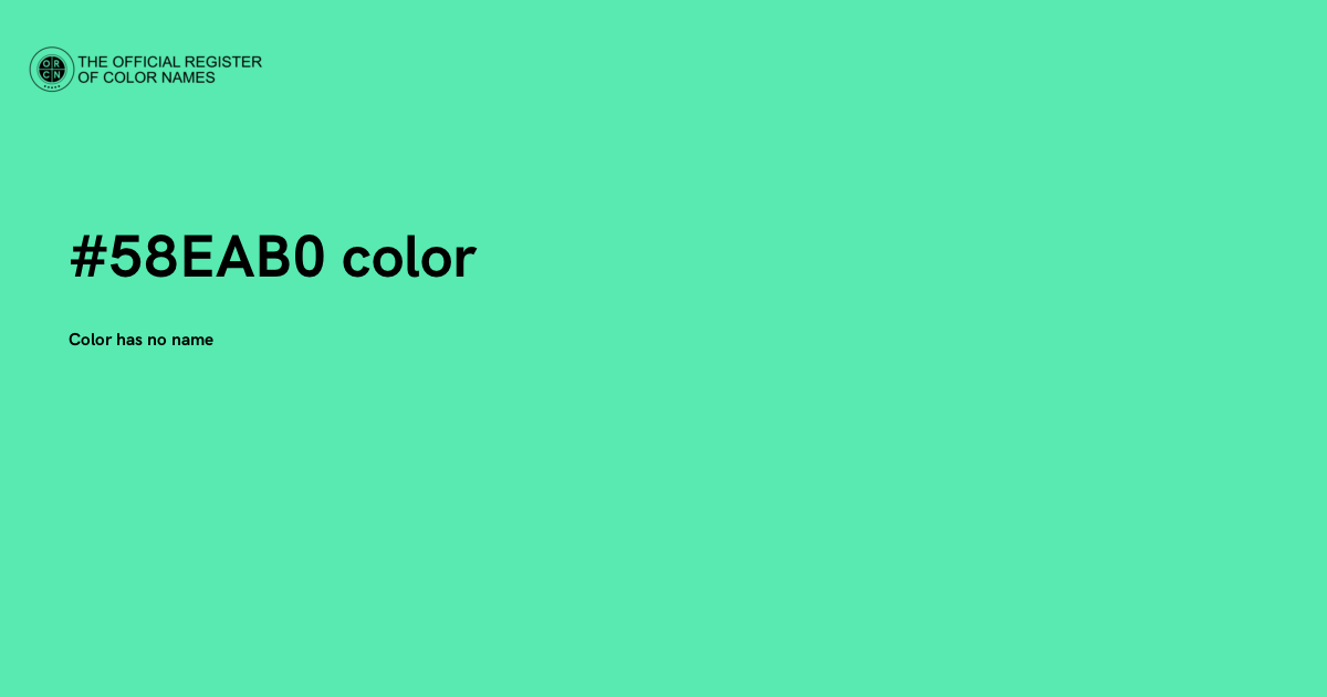 Color #58EAB0 - The Official Register of Color Names