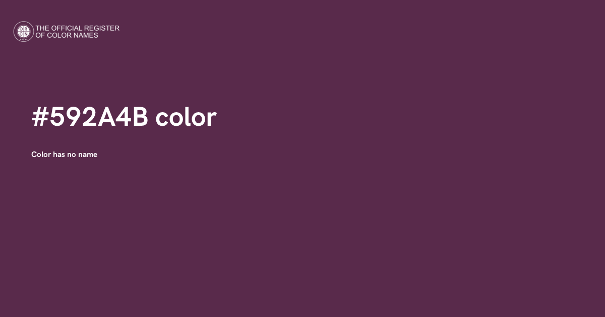 Color #592A4B - The Official Register of Color Names