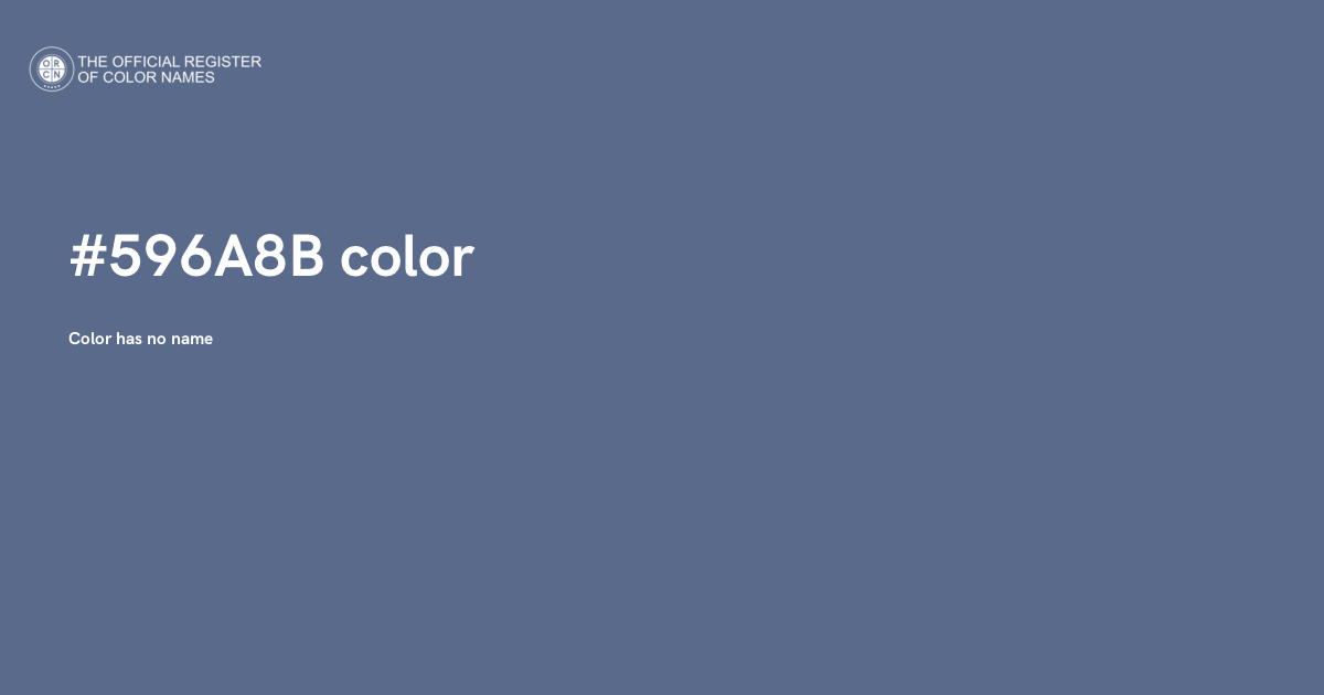 Kingfisher Blue color - #596A8B - The Official Register of Color Names