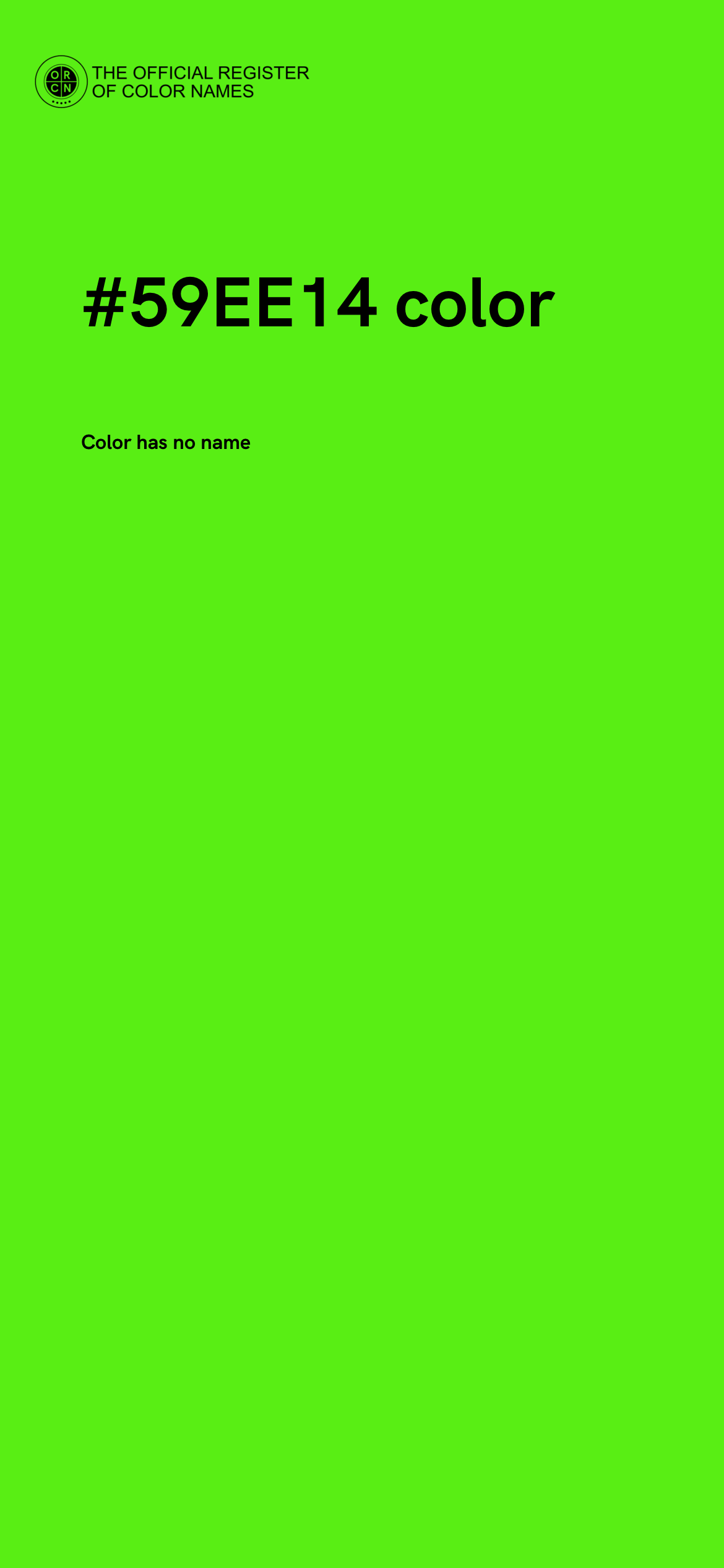 Color #59EE14 - The Official Register of Color Names