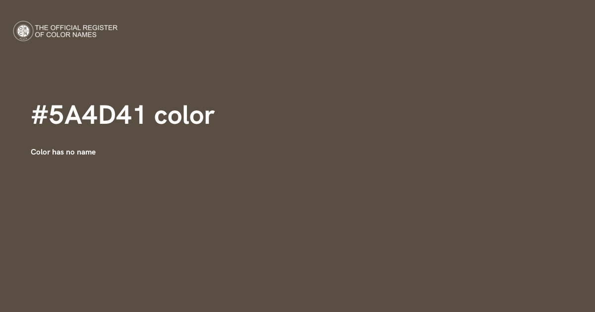 Rock color - #5A4D41 - The Official Register of Color Names