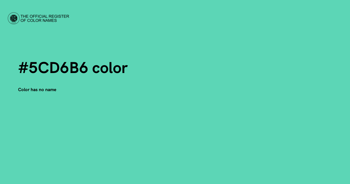 Color #5CD6B6 - The Official Register of Color Names