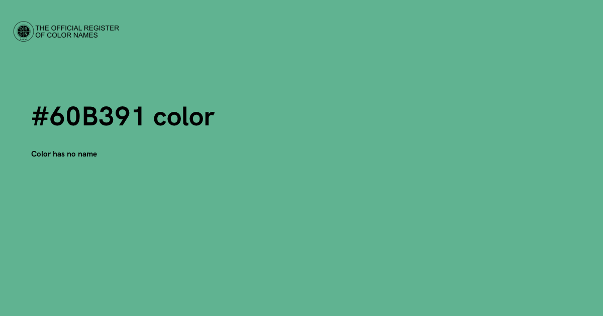 Color #60B391 - The Official Register of Color Names